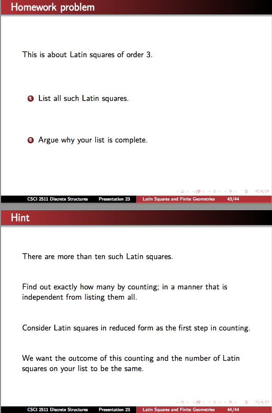 Solved This is about Latin squares of order 3. List all | Chegg.com