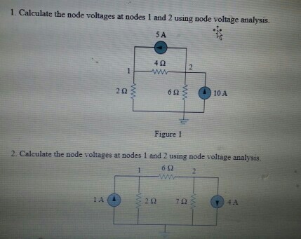 Solved 1. Calculate the node voltages at nodes 1 and 2 using | Chegg.com