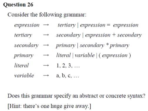 Solved Consider the following grammar: Does this grammar | Chegg.com Solved Consider the following grammar: Does this grammar | Chegg.com