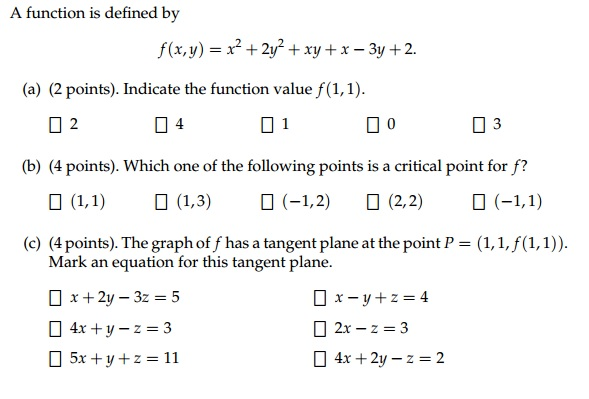 Solved A function is defined by f(x, y) = x^2 + 2y^2 + xy + | Chegg.com