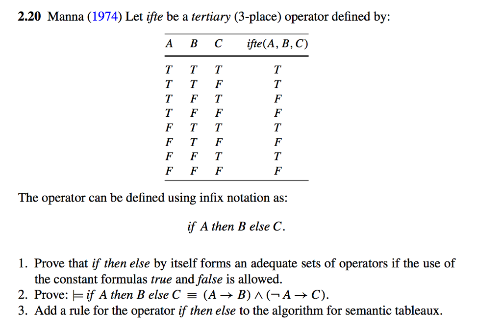 Manna (1974) Let ifte be a tertiary (3-place) | Chegg.com