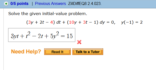 Solved Solve the given initial-value problem. (3y + 2t - 4) | Chegg.com