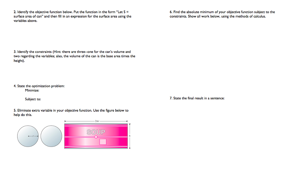 Solved 2. Identify the objective function below. Put the | Chegg.com