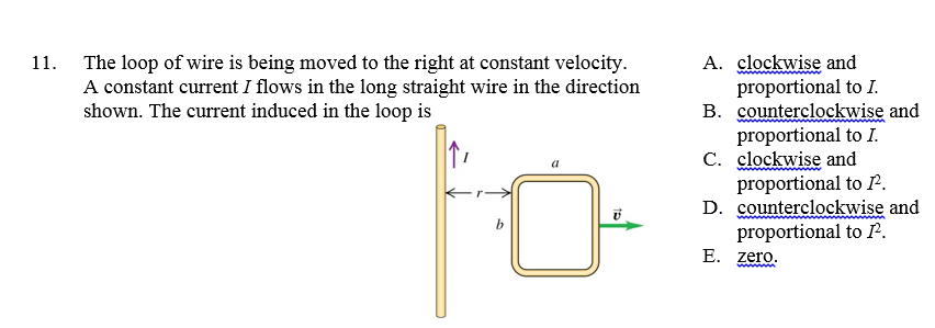 Solved The loop of wire is being moved to the right at | Chegg.com Solved The loop of wire is being moved to the right at | Chegg.com