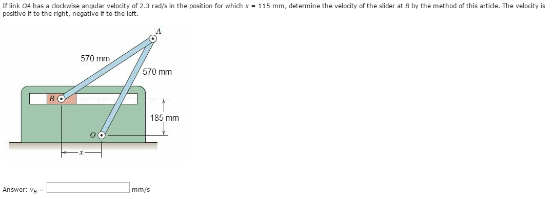 If Link Oa Has A Clockwise Angular Velocity Of 23 