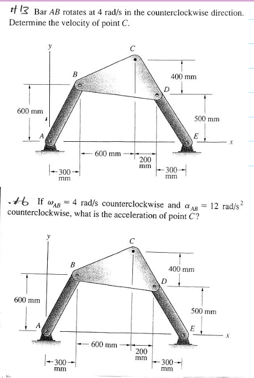 Solved Bar Ab Rotates At 4 Rad S In The Counterclockwise