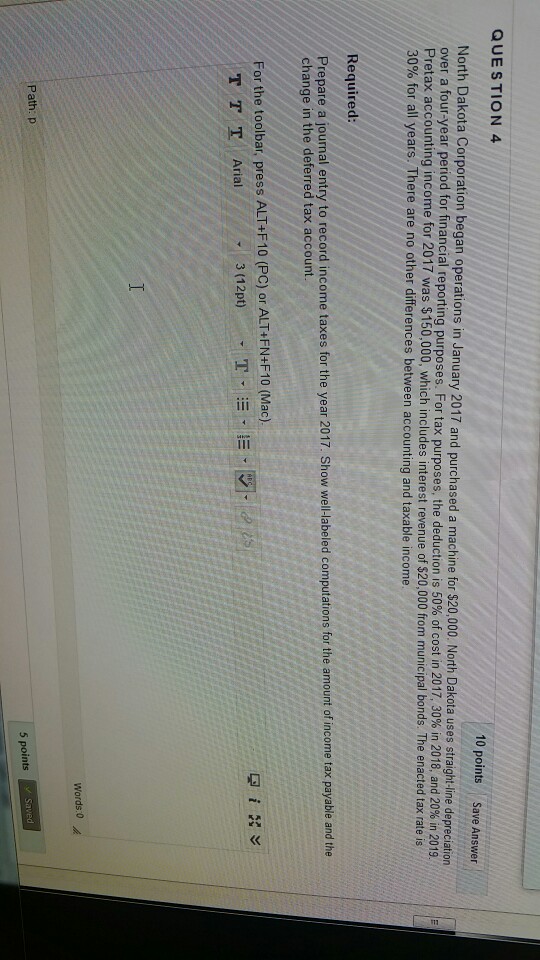 Solved QUESTION 4 10 points Save Answer North Dakota | Chegg.com