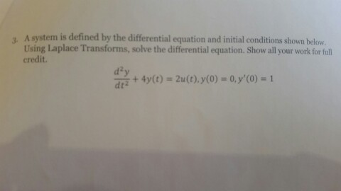 Solved A system is defined by the differential equation and | Chegg.com