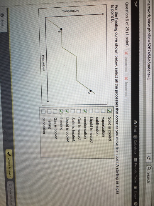 Solved For the heating curve shown below, select all the | Chegg.com