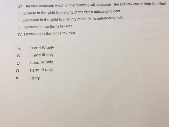 Solved 24. All else constant, which of the following Will | Chegg.com