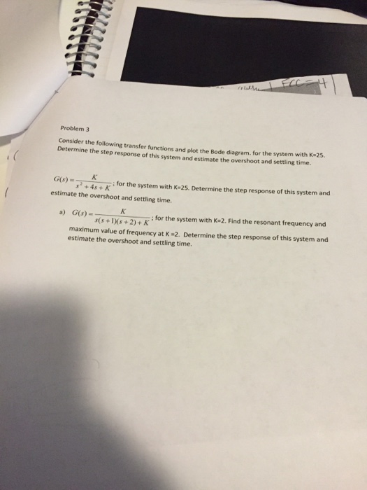 Solved Consider the following transfer functions and plot | Chegg.com
