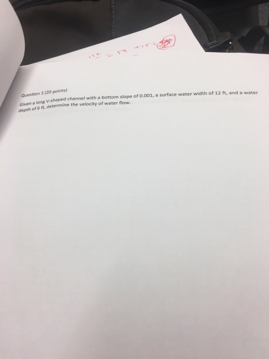 Solved Given a long V-shaped channel with a bottom slope of | Chegg.com