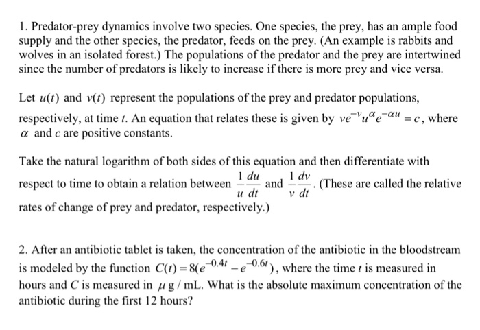 Solved Predator-prey dynamics involve two species. One | Chegg.com