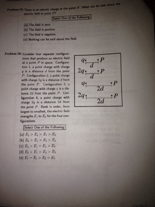 Solved Problem 19: There is no electric charge at the point | Chegg.com