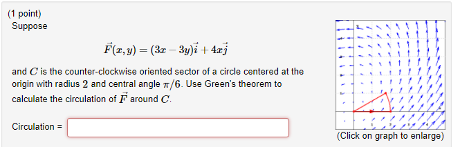 Solved (1 point) Suppose and C is the counter-clockwise | Chegg.com