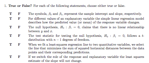 Solved True or False? For each of the following statements, | Chegg.com