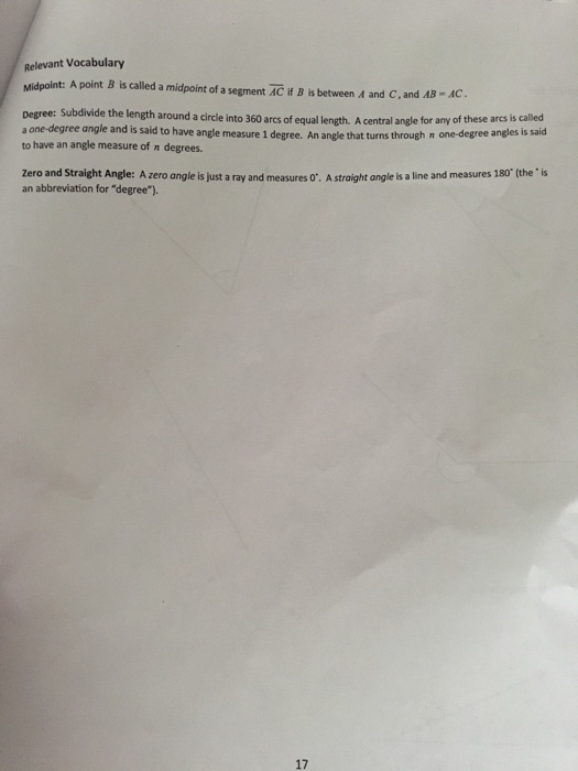 Solved A point B is called a midpoint of a segment bar AC if | Chegg.com