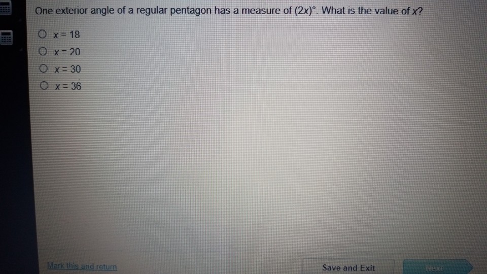 Solved One exterior angle of a regular pentagon has a | Chegg.com