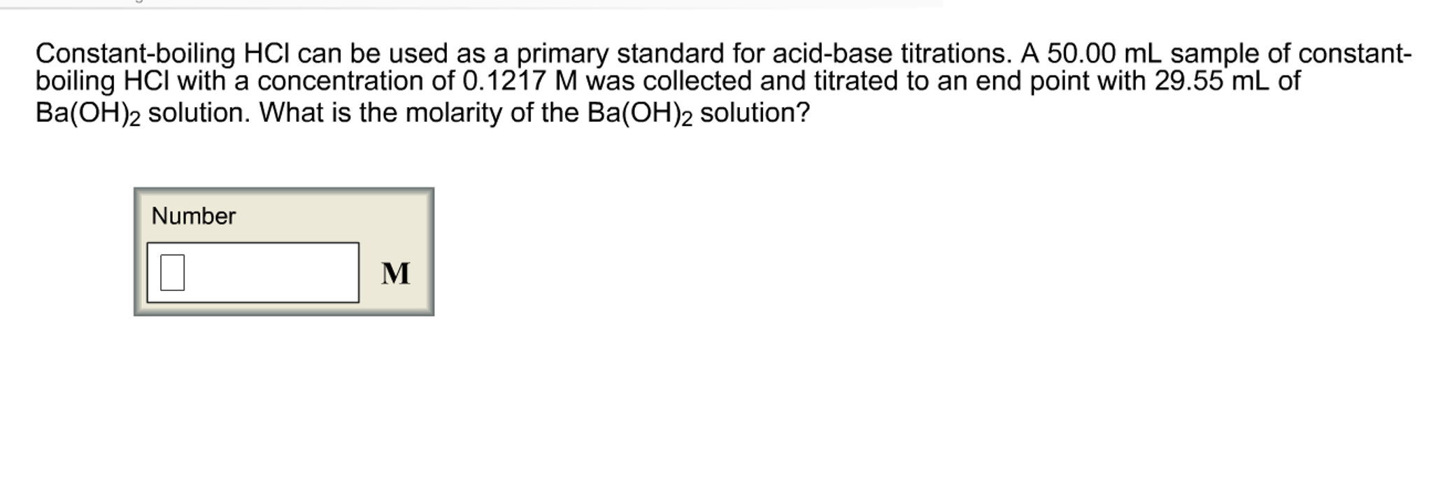 Solved Constant-boiling HCl can be used as a primary | Chegg.com