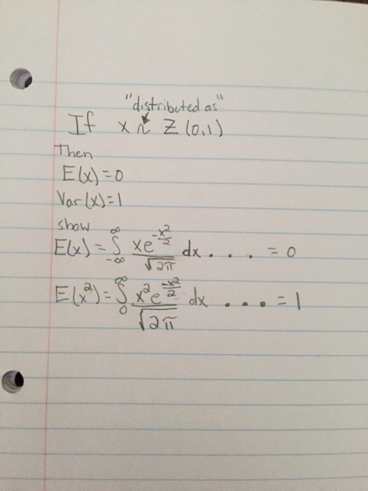 Solved If x "distributed as" Z(0, 1) then E(x)=0, V_ar(x)=1 | Chegg.com
