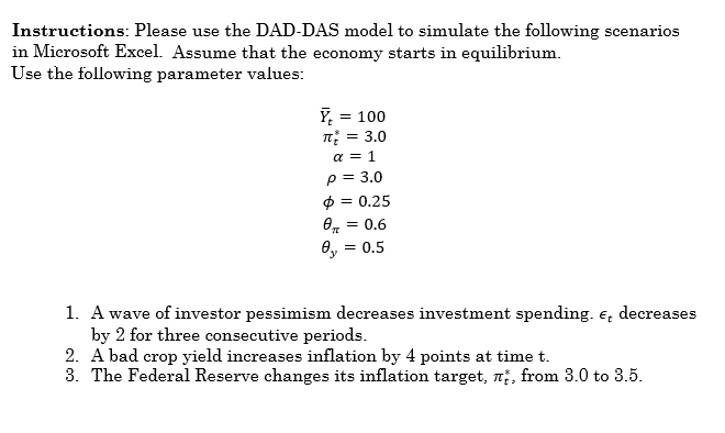 Use the DAD-DAS model to simulate the following | Chegg.com
