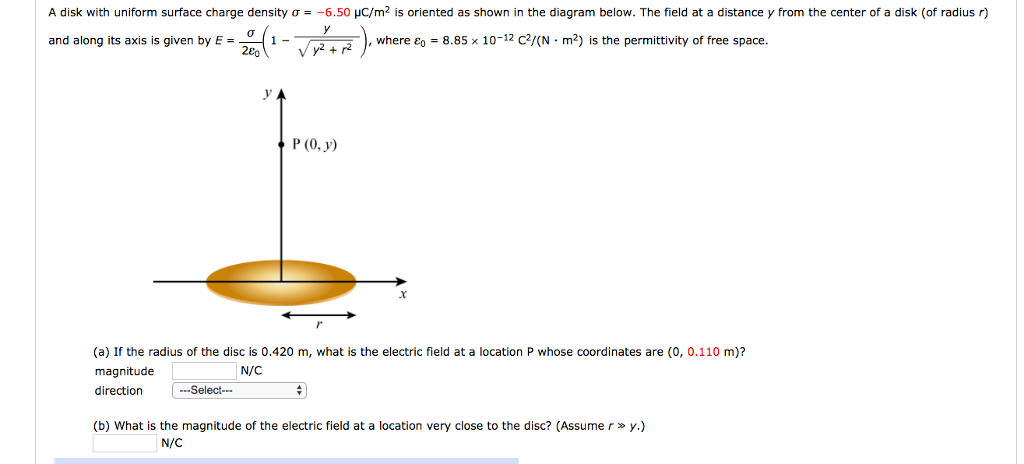 Solved A disk with uniform surface charge density σ一一6.50 | Chegg.com