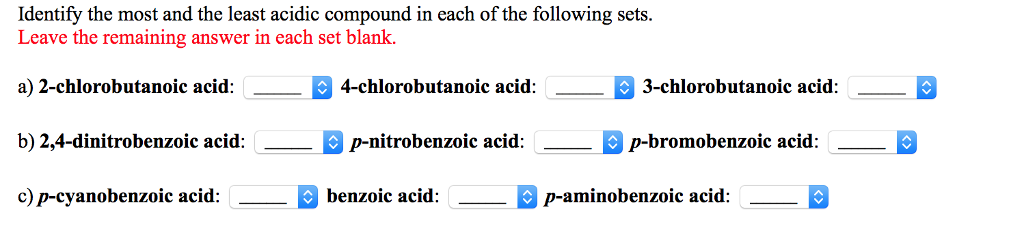 Solved Identify the most and the least acidic compound in | Chegg.com