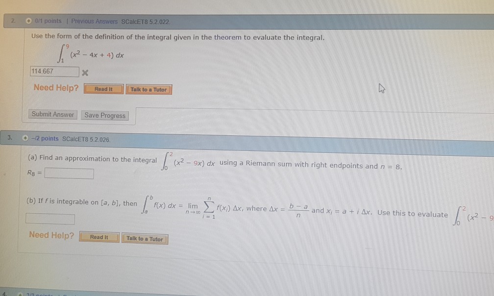 Solved 2 0/1 points | Previous Answers SCalcET8 5.2.02 Use | Chegg.com
