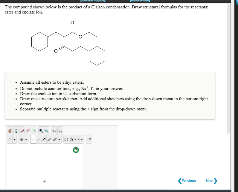 Solved The compound shown below is the product of a Claisen | Chegg.com