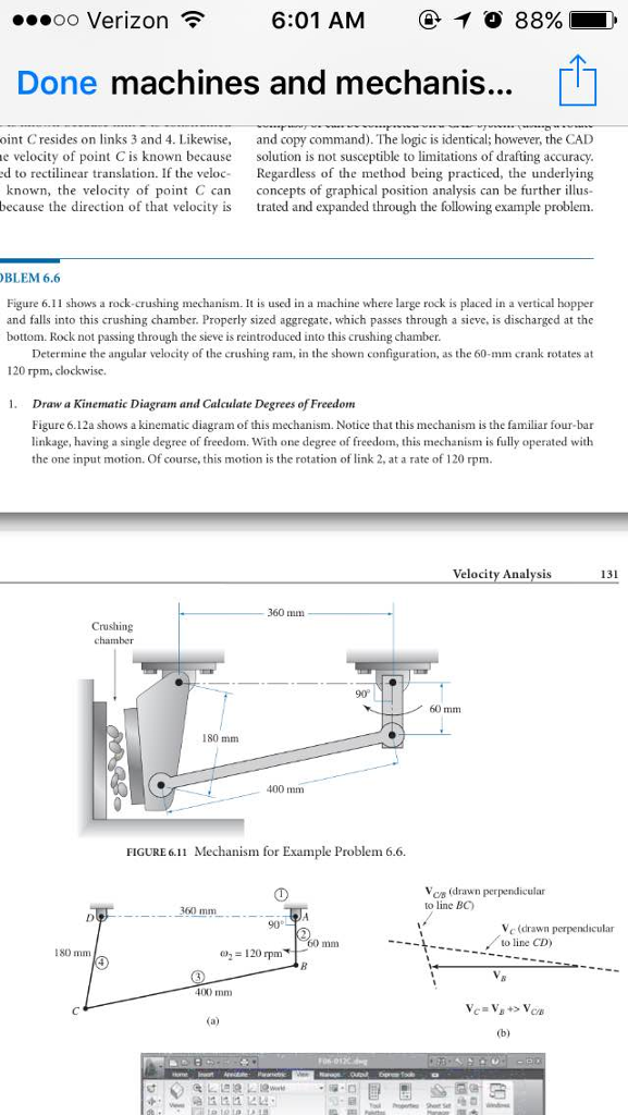 Solved Shows a rock-crushing mechanism. It is used in a | Chegg.com