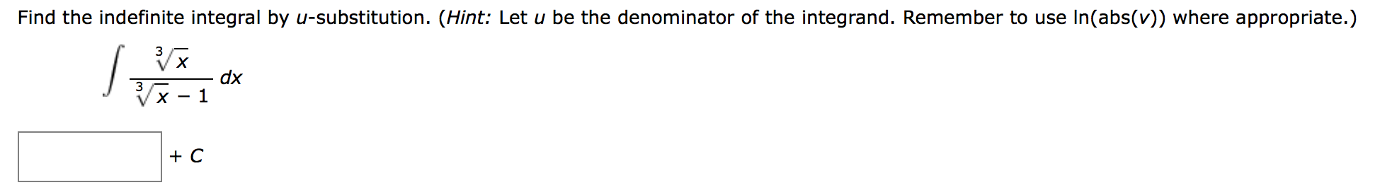 Solved Find the indefinite integral by u-substitution. | Chegg.com