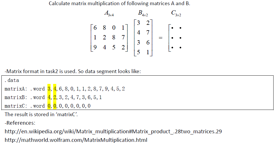 Solved Calculate Matrix Multiplication Of Following Matrices Chegg