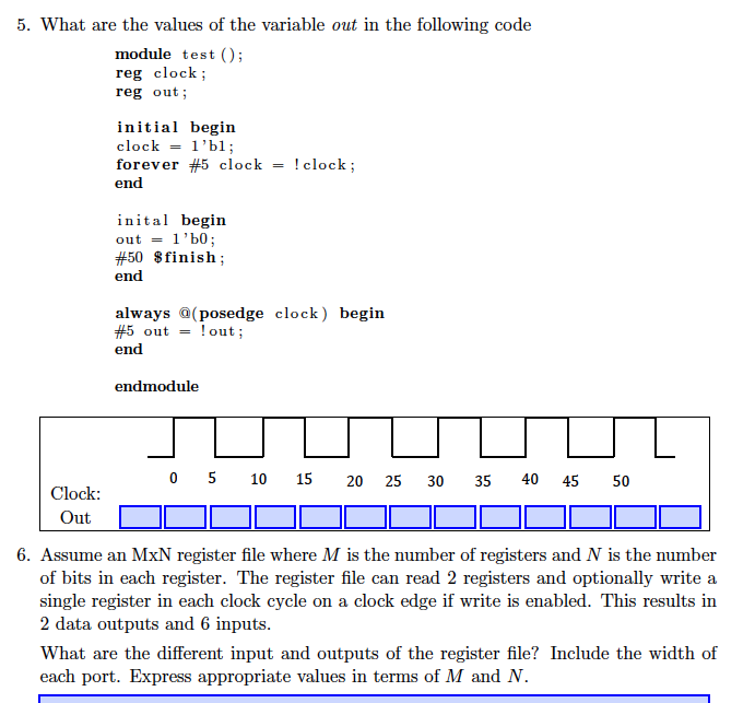 Solved What are the values of the variable out in the | Chegg.com