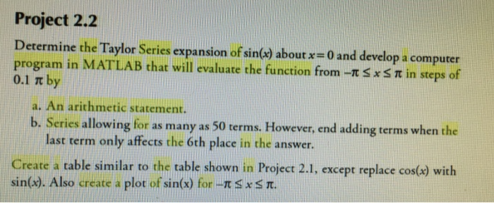 Solved Determine the Taylor Series expansion of sin(x) about | Chegg.com