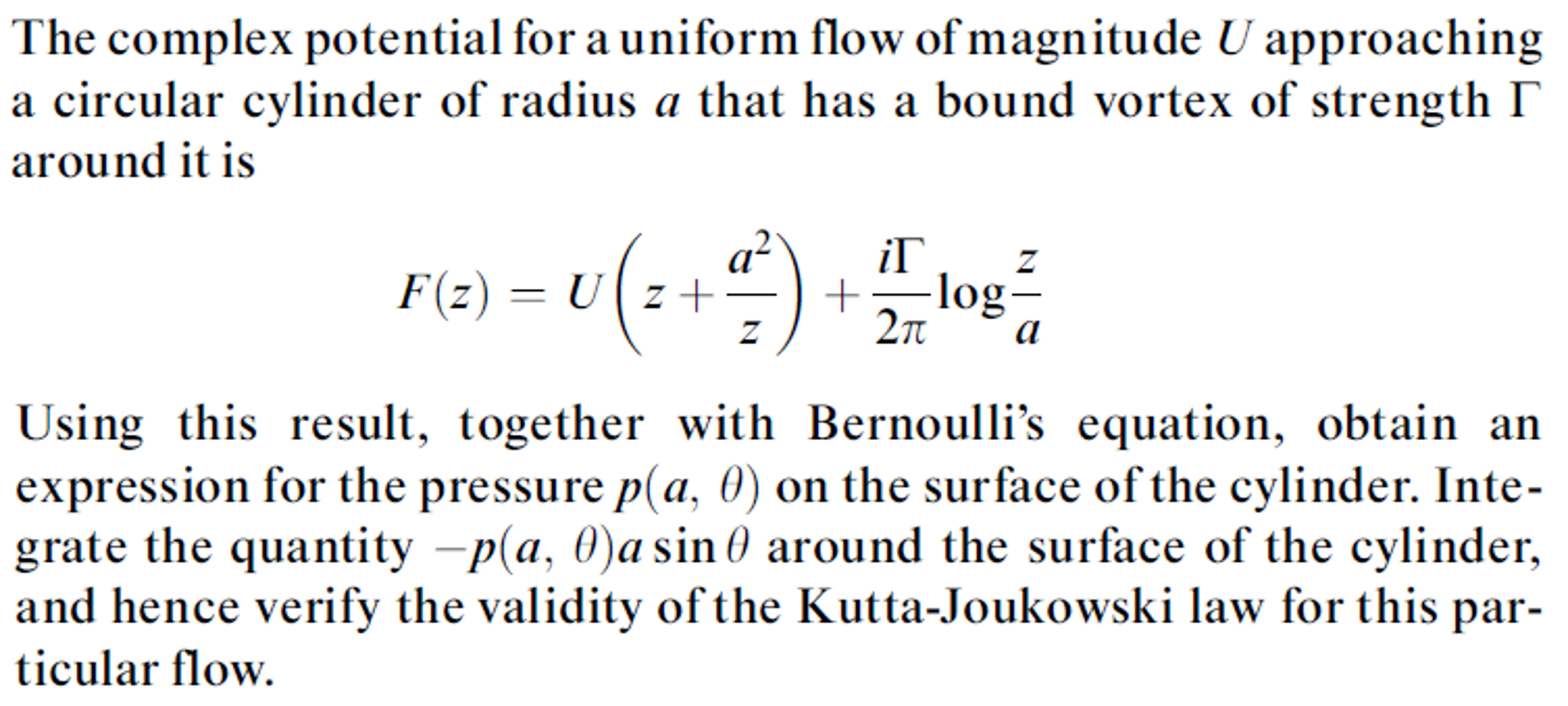 The complex potential for a uniform flow of magnitude | Chegg.com