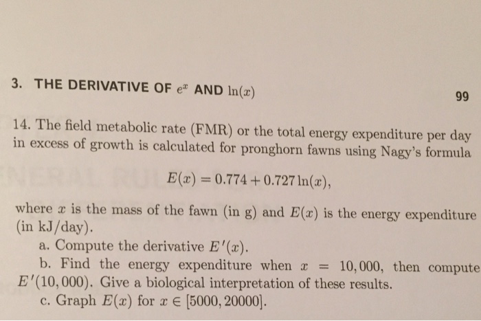 Solved The field metabolic rate (FMR) or the total energy | Chegg.com