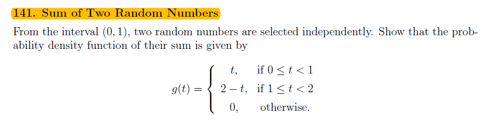 Solved From the interval (0, 1), two random numbers are | Chegg.com