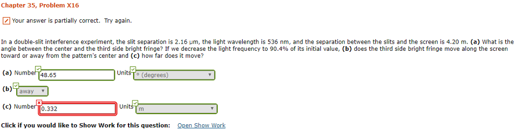 Solved Chapter 35, Problem X16 Your answer is partially | Chegg.com