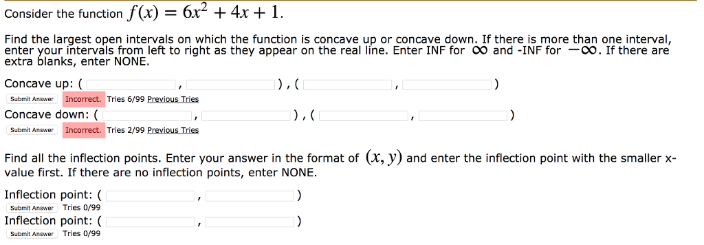 Solved Consider the function f(x) = 6x2 + 4x + 1 Find the | Chegg.com