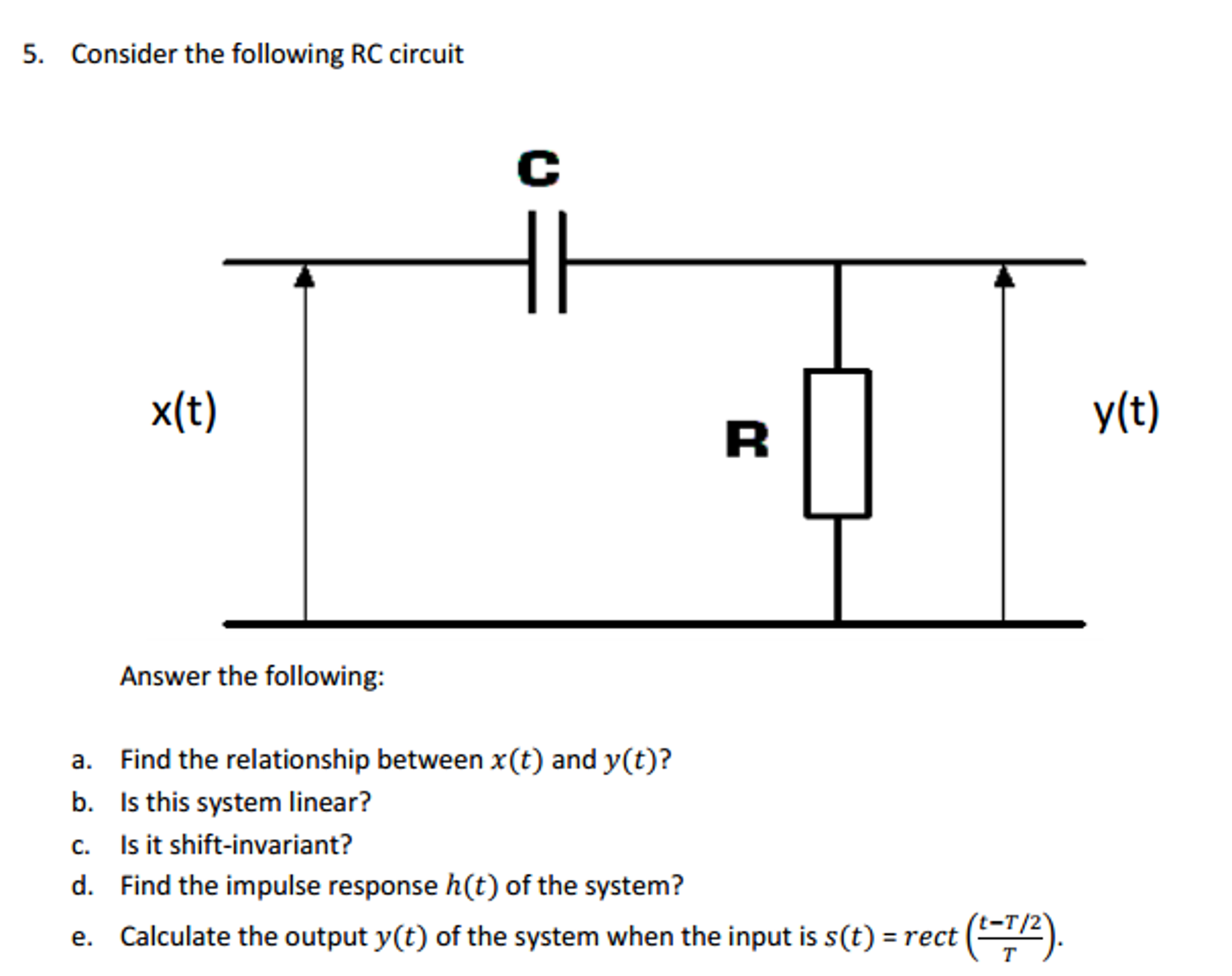 Solved Consider the following RC circuit Find the | Chegg.com