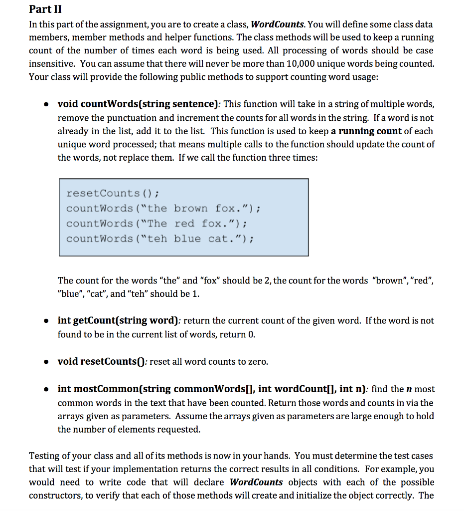 Solved Part I In this part of the assignment, you are to | Chegg.com