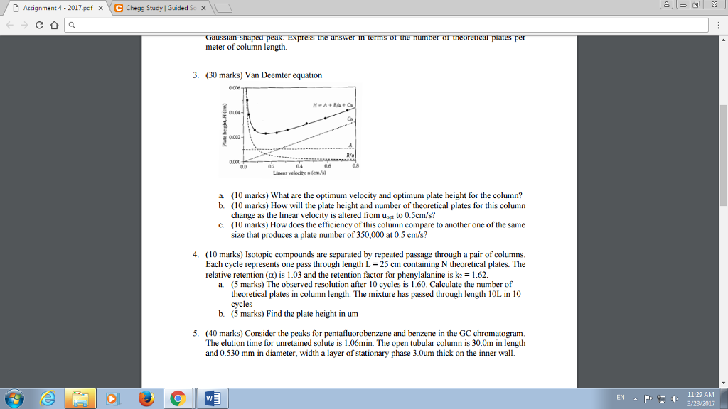 (Get Answer) - Gaussian-shaped peak. Express the answer in terms of the ...