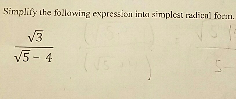 Solved Simplify the following expression into simplest | Chegg.com