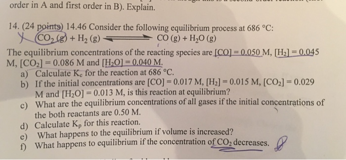 Solved Consider the following equilibrium process at 686 | Chegg.com