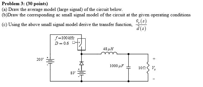 Solved (a) Draw the average model (large signal) of the | Chegg.com
