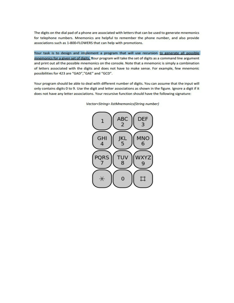 The digits on the dial pad of a phone are associated | Chegg.com