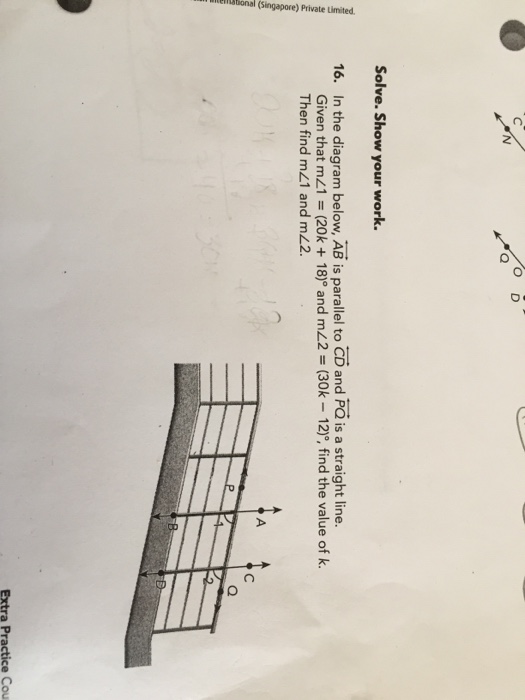 Solved In the diagram below, AB is parallel to CD and PQ is | Chegg.com