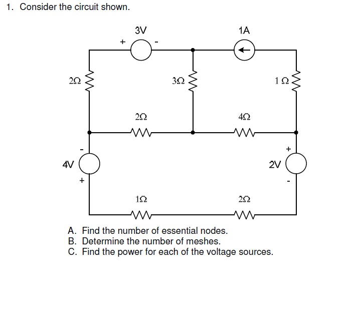 Solved Consider the circuit shown. Find the number of | Chegg.com