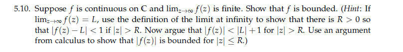 Solved Suppose f is continuous on C and lim_z rightarrow | Chegg.com