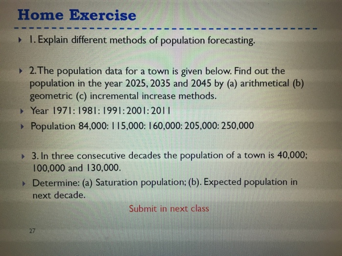 Solved Explain different methods of population forecasting. | Chegg.com